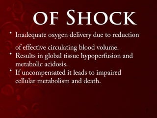 PATHOLOGY AND MANAGEMENT OF SHOCK | PPT