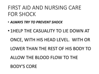 shock ppt (2).pptx FIRST AID,MANAGEMENT. | PPTX