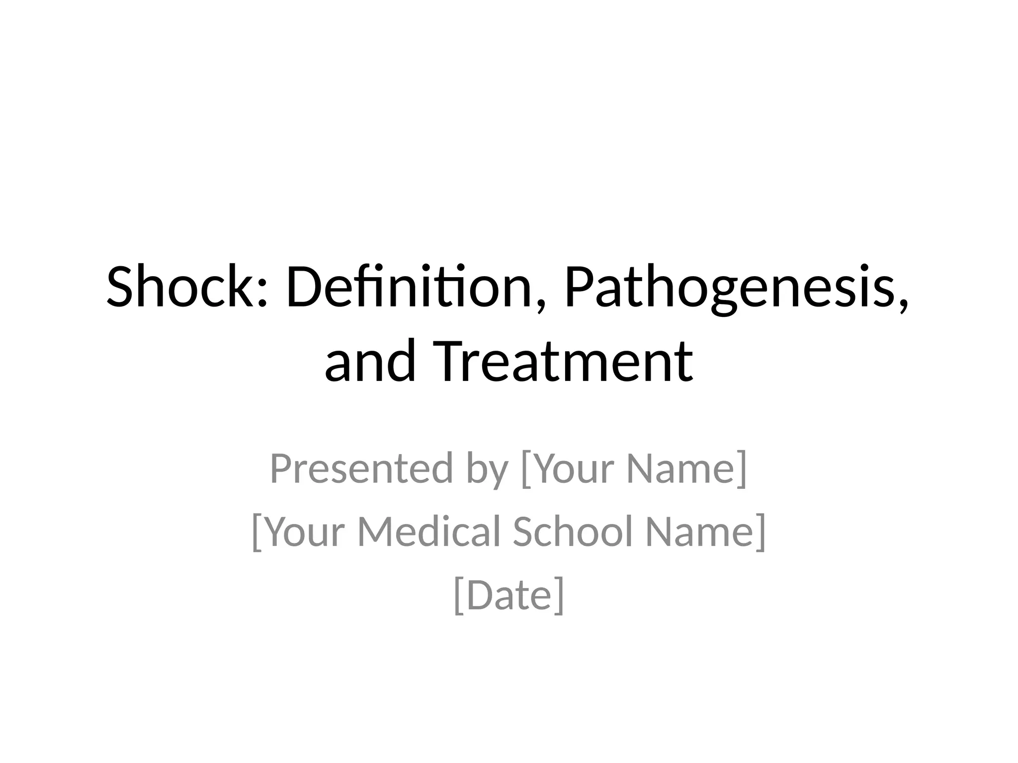 Shock_Presentation definition, pathogenesis, treatment | PPTX