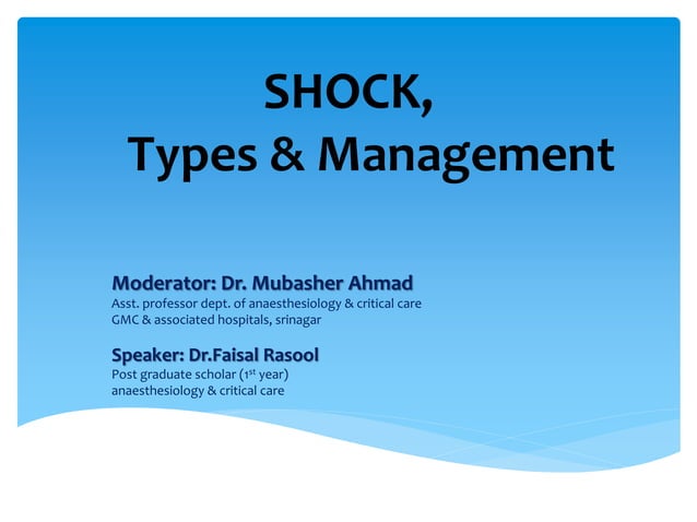 Shock its types and management | PPTX
