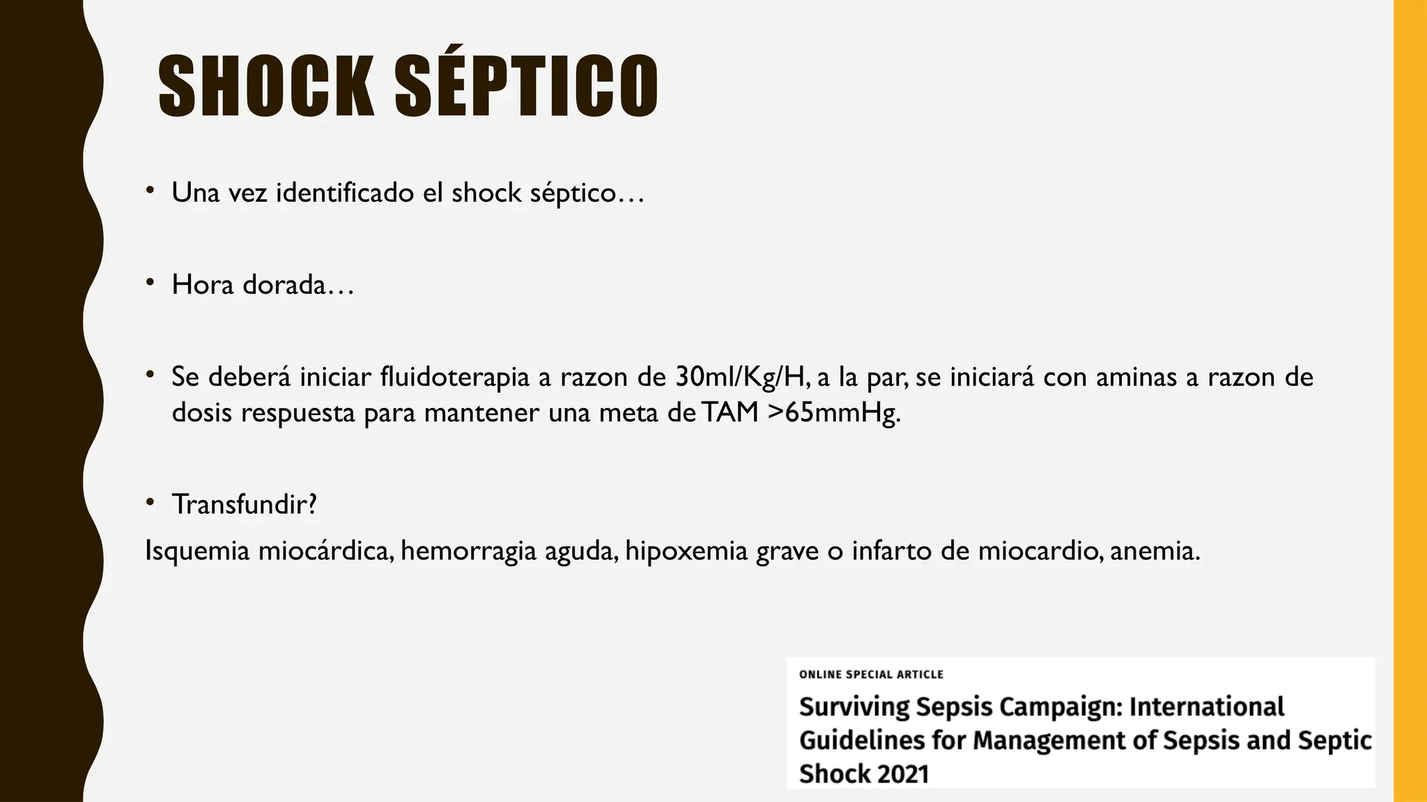 Rescate del choque séptico, medicina, cirugía | PPTX