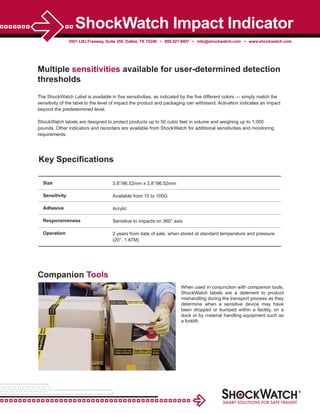 Shockwatch impact-indicator-labels-product-brief | PDF