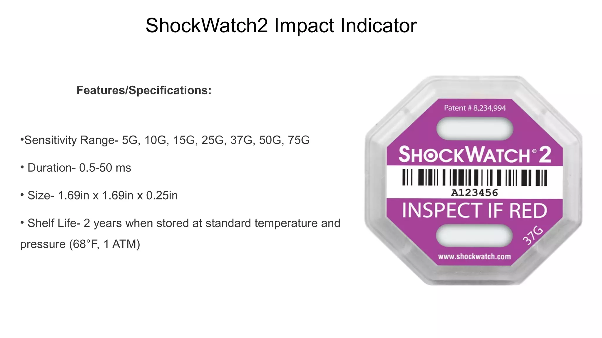 Shockwatch Impact Indicator | PPT