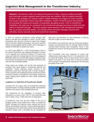 Why Transformers need ShockLog | PDF