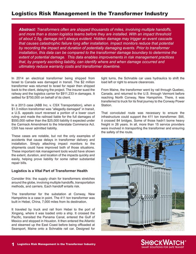 Why Transformers need ShockLog | PDF