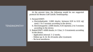 Shock wave therapy (swt) | PPTX