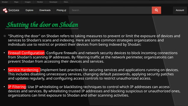 what is shodan a full presentation pptx | PPTX | Search | Internet