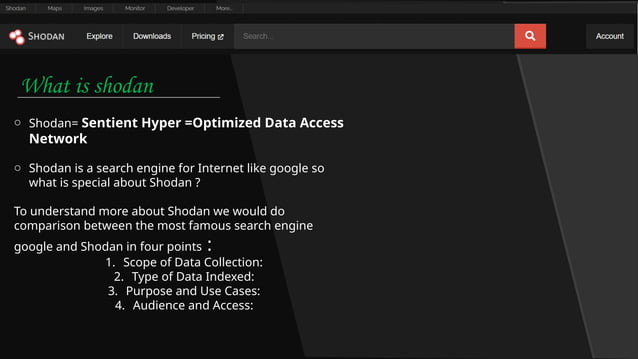 what is shodan a full presentation pptx | PPTX | Search | Internet