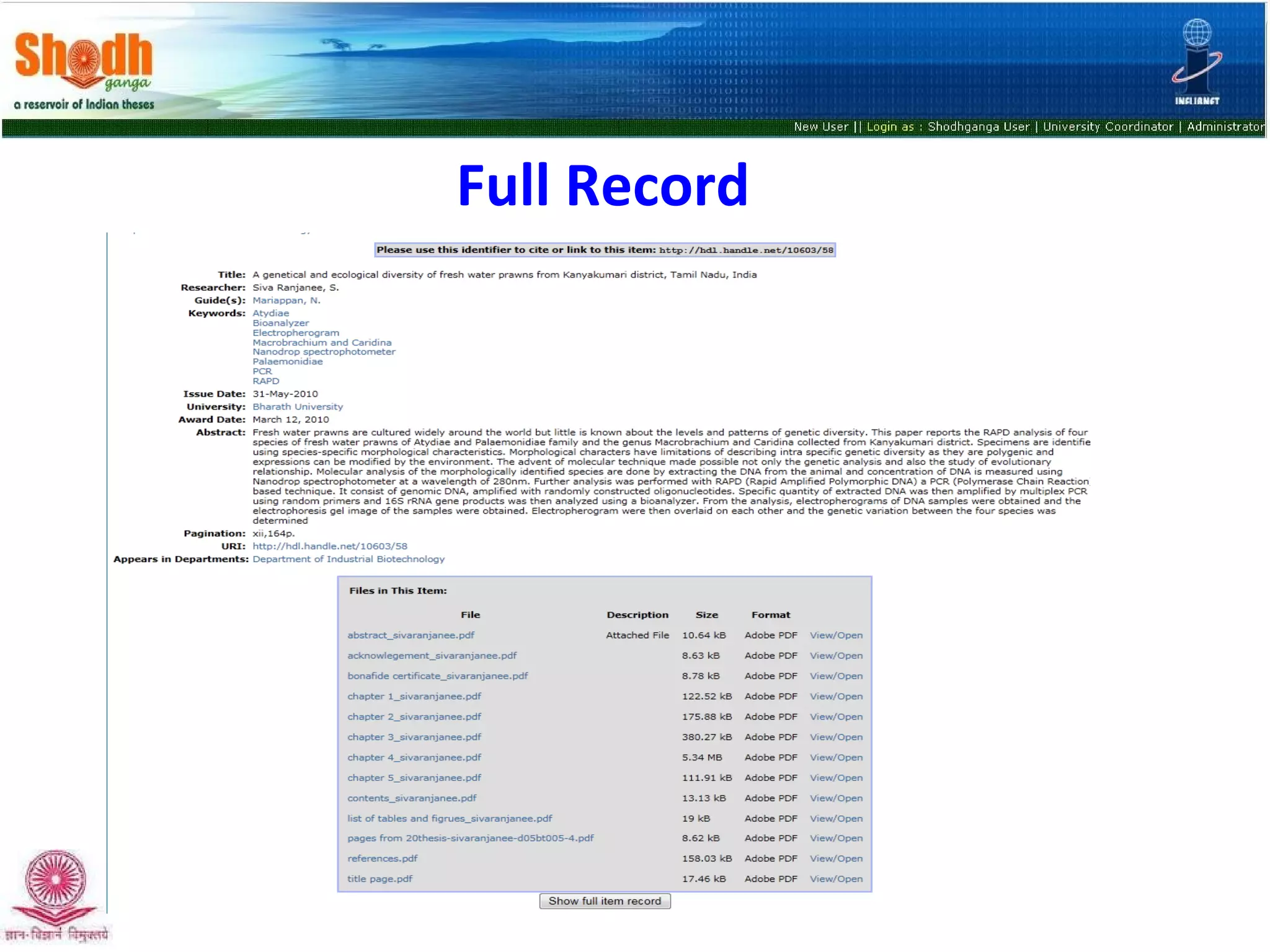 Presentation on Shodhganga - National Repository of Indian ETDs | PPT