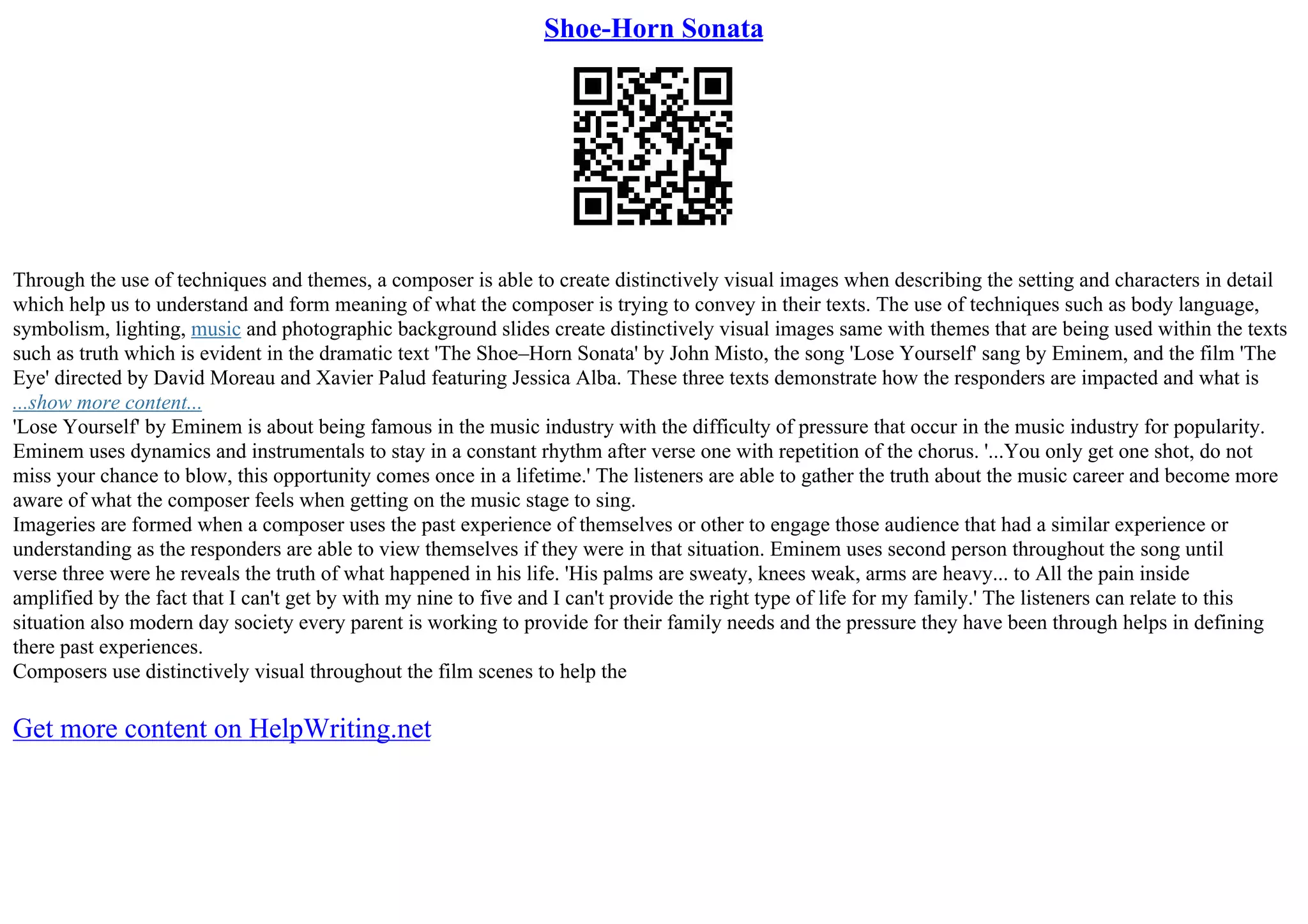 Shoe-Horn Sonata | PDF