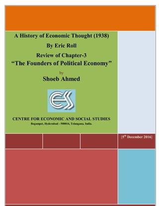 Review of History of Economic Thought chapter-3 'The Founders of ...
