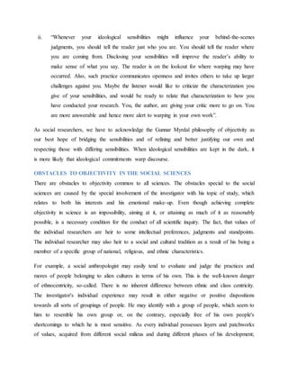 OBJECTIVITY IN SOCIAL SCIENCE RESEARCH | DOCX