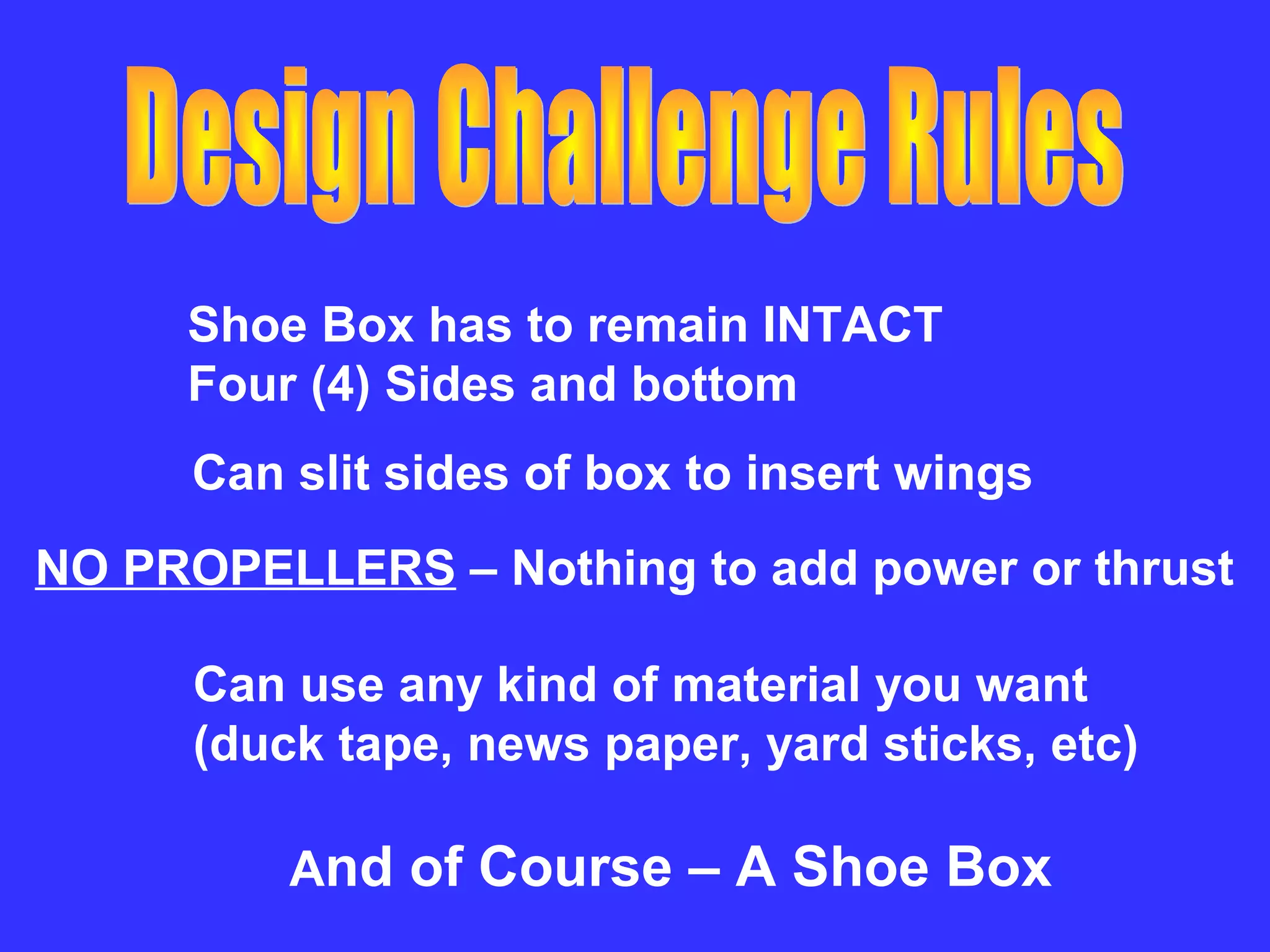 Shoebox Design Challenge No Extras | PPT