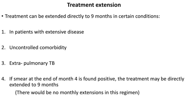 New guidelines for Tuberculosis treatment (NTEP) | PPTX | Infectious ...