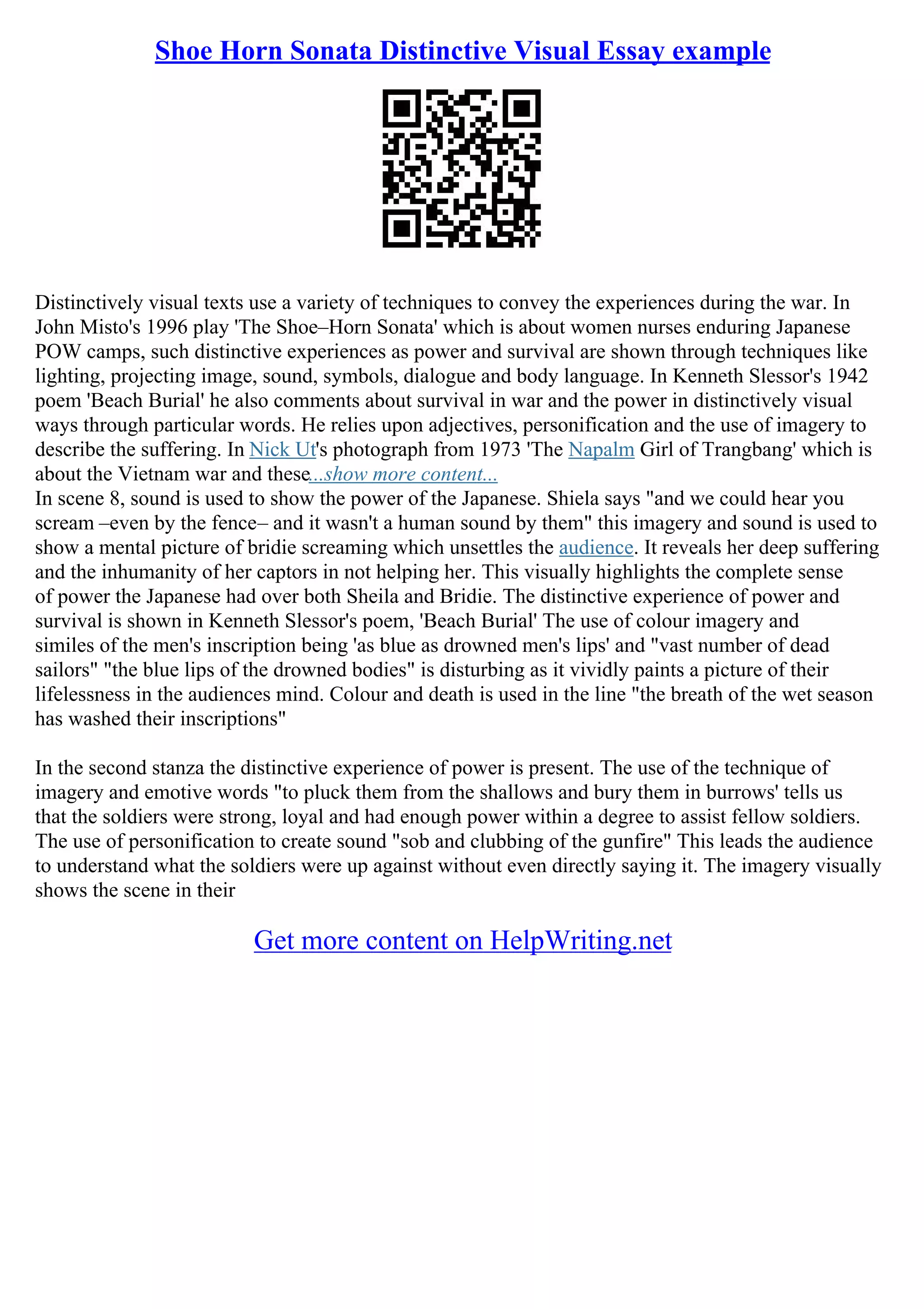Shoe Horn Sonata Essay | PDF