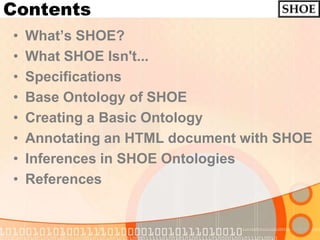 SHOE (simple html ontology extensions) | PPTX