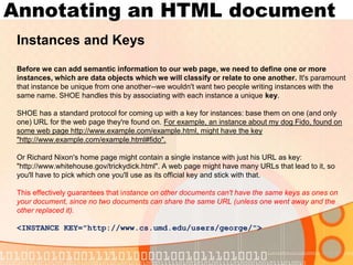 SHOE (simple html ontology extensions) | PPT