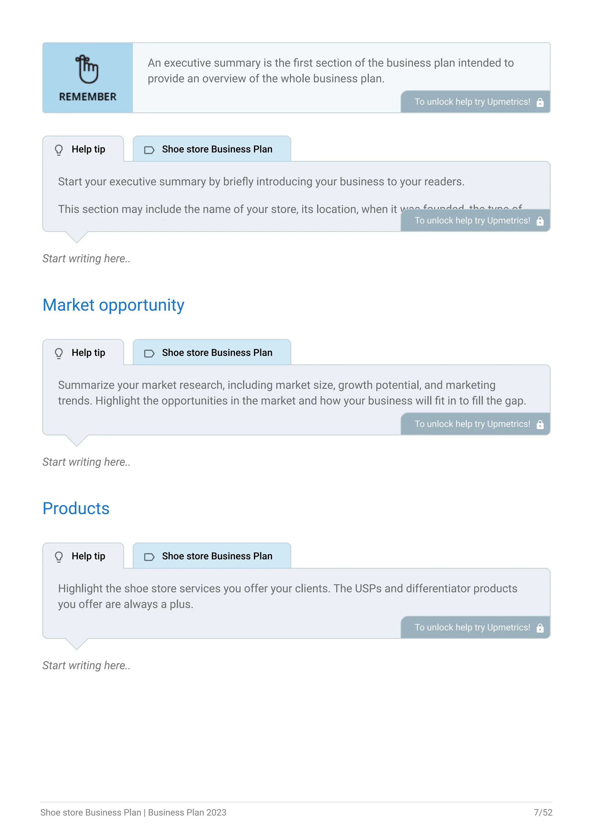 Shoe Store Business Plan Example | Upmetrics | PDF