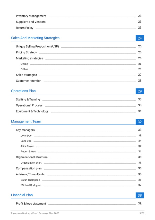 Shoe Store Business Plan Example | Upmetrics | PDF