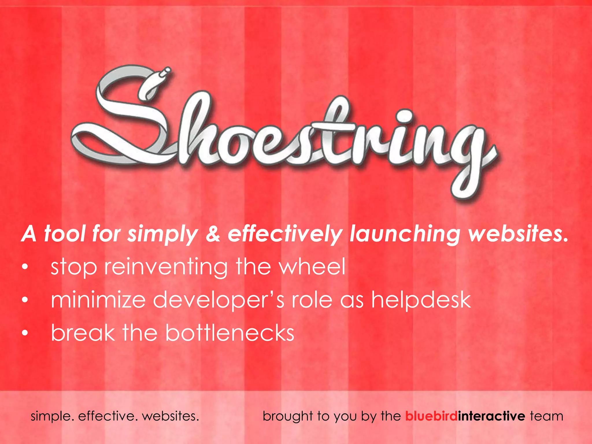 Innovation Showcase: Shoestring Pitch | PPT