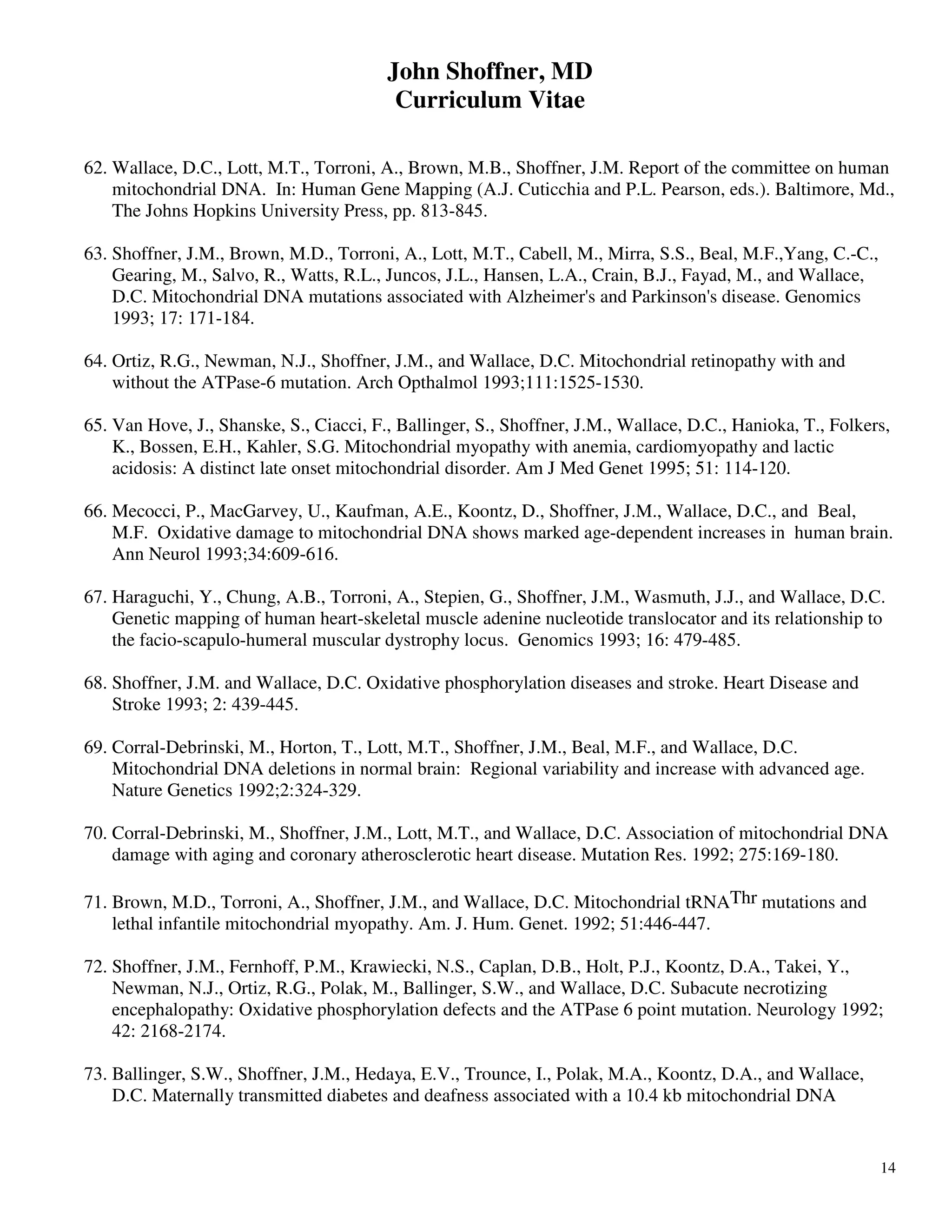 John Shoffner MD C.V. May 2018 | PDF