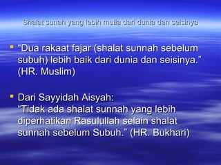Sholat subuh dan keutamaannya | PPT
