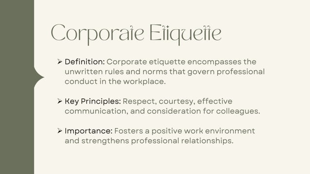 Soft skill - Corporate Etiquette and Behaviour along with proper DressCode Presentation.pptx