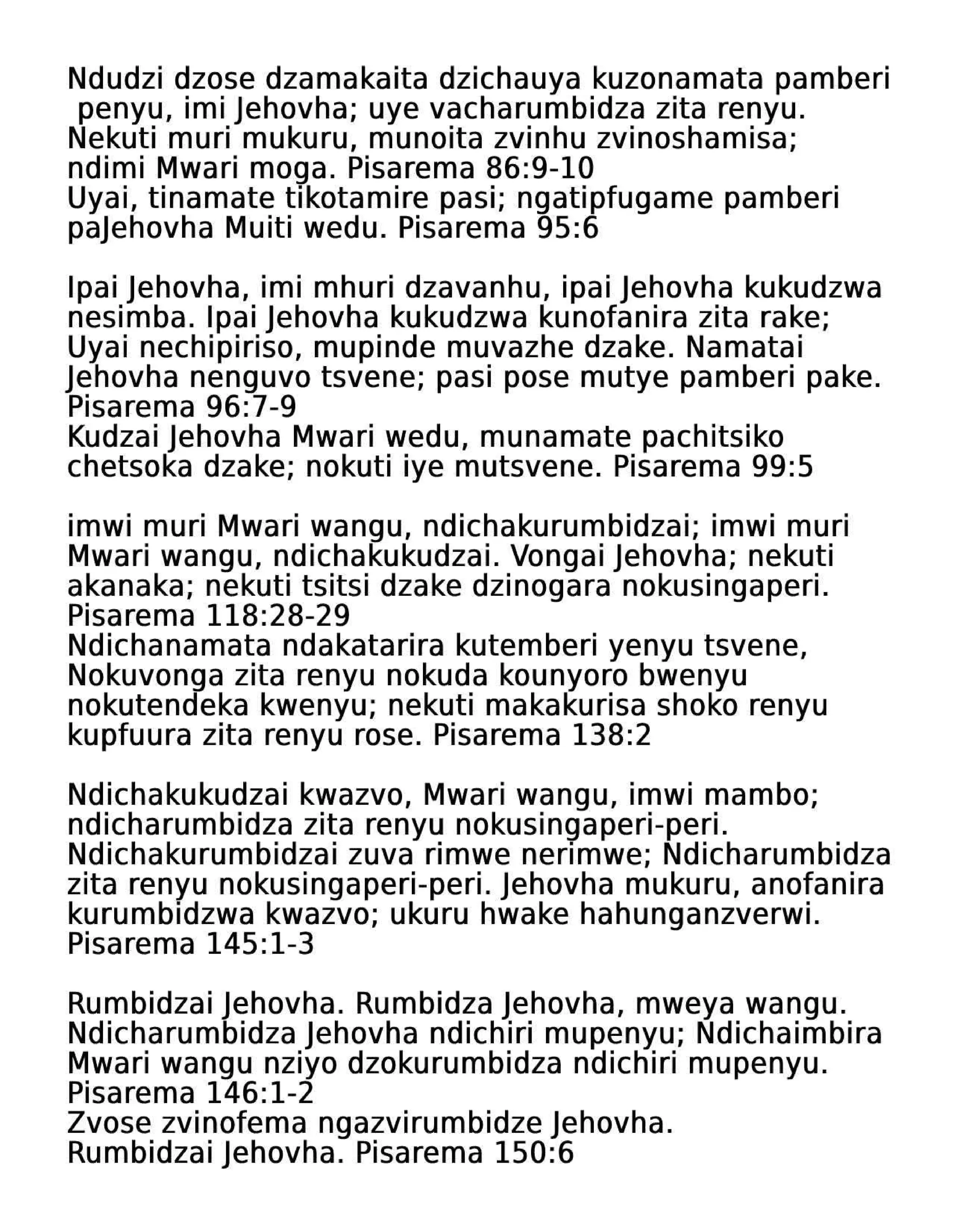 Shona Praise Worship Thanksgiving Tract | PDF