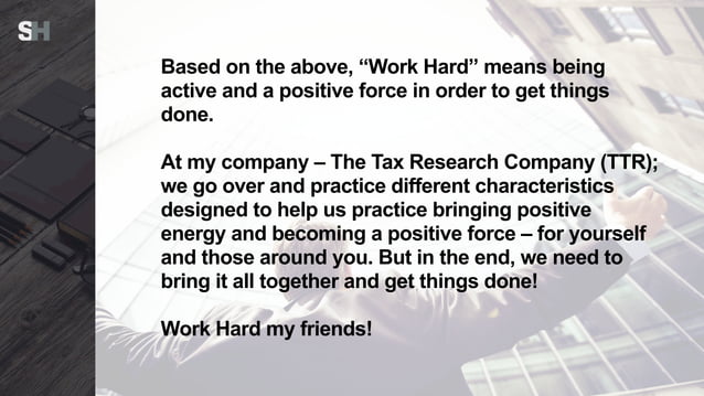 Shon Holyfield: Working Hard - Component Parts | PPT