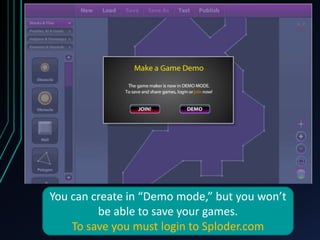 Shooter Game Design with Sploder - Library Program | PPTX | Video Game ...