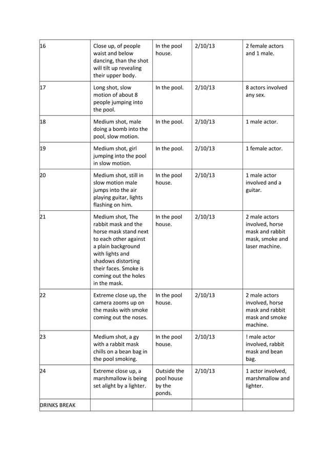 Shooting%20 schedule%201 | DOC | Snooker/Pool/Billiards | Sports