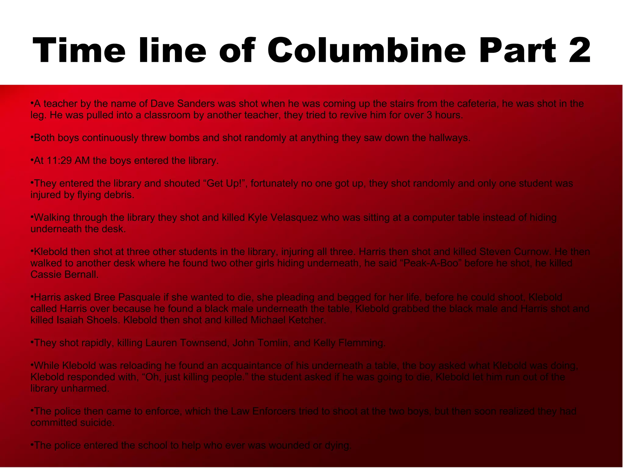 Columbine History Project | PPT