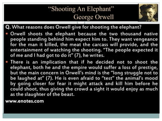 Shooting an elephant by i.s | PPTX