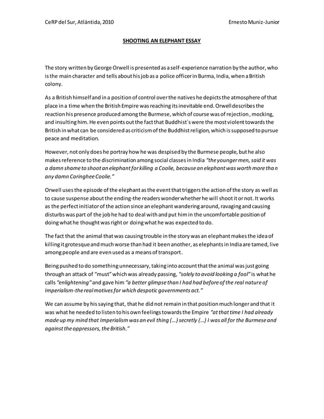 Shooting an elephant essay | DOCX
