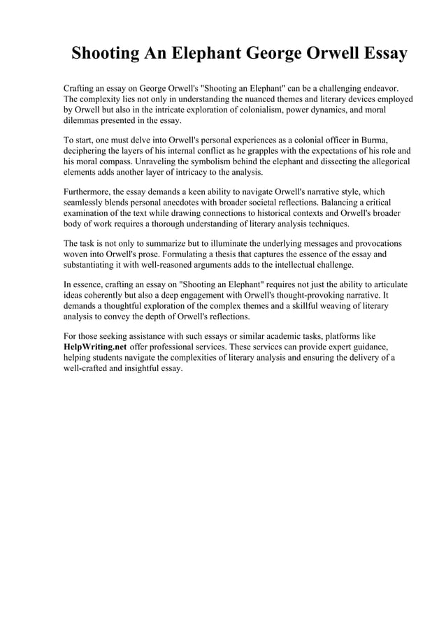 Shooting An Elephant George Orwell Essay.pdf