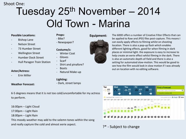 Shooting diary | PPTX