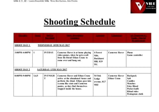 Shooting Schedule | DOCX