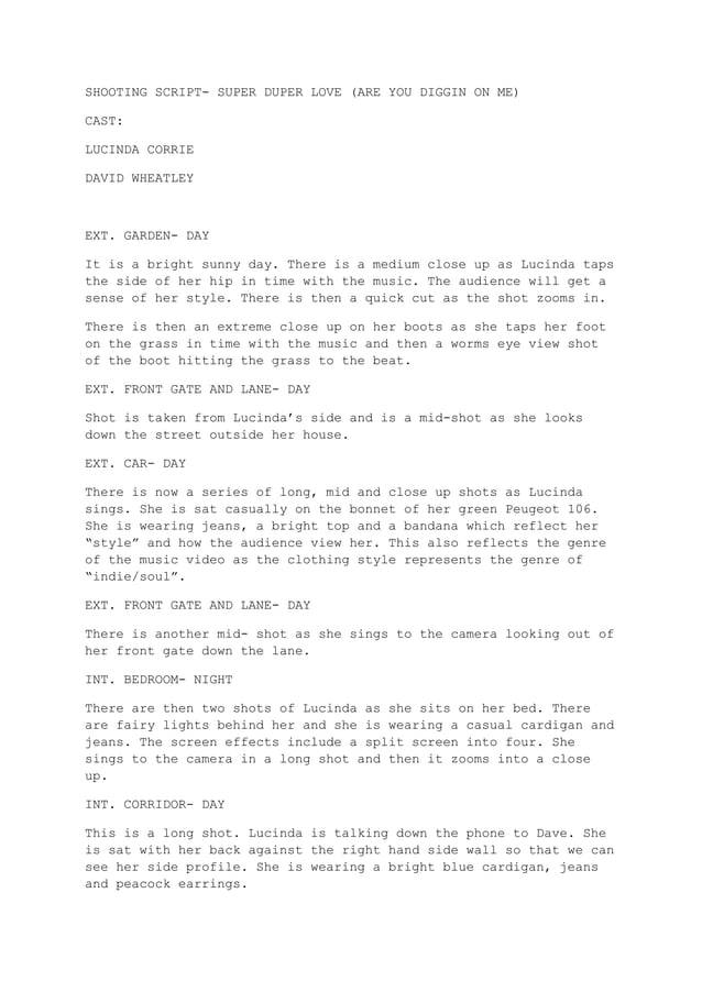 Shooting Script Pdf