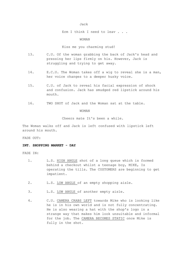 Shooting script | PDF