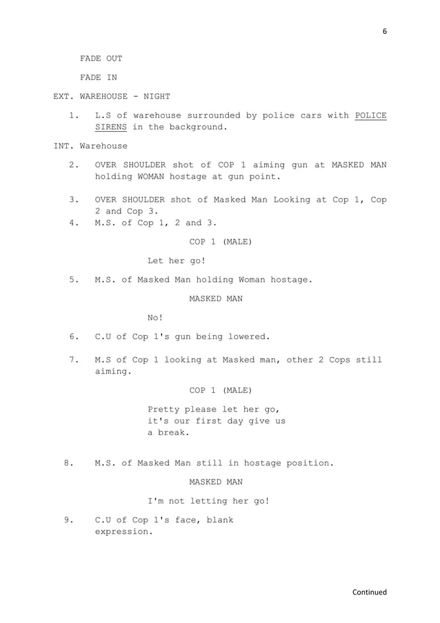 Shooting script | PDF