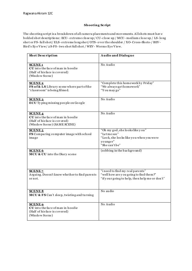 Shooting Script - 4018