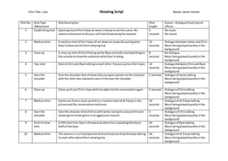 Shooting script | DOCX