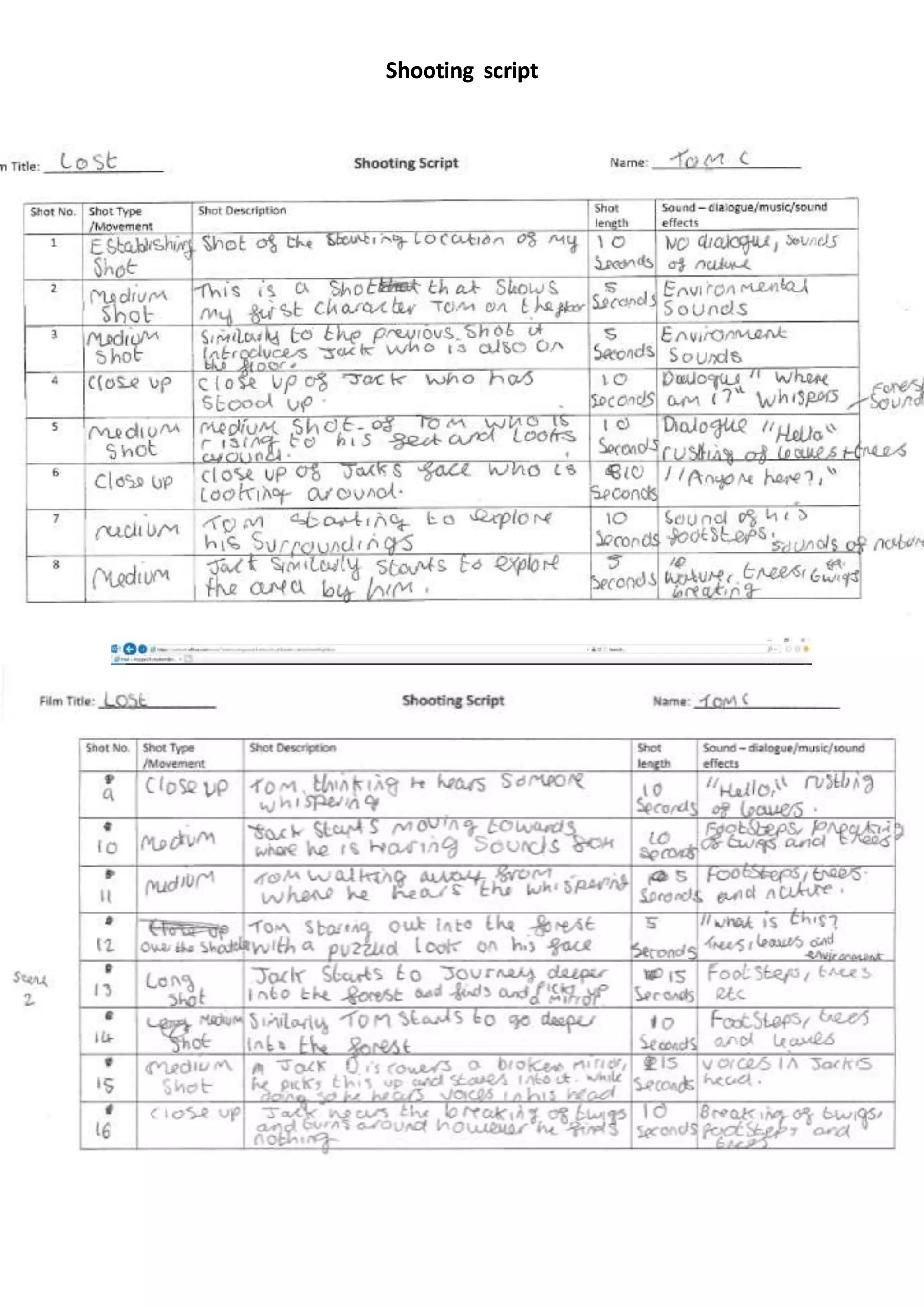 Shooting script | PDF