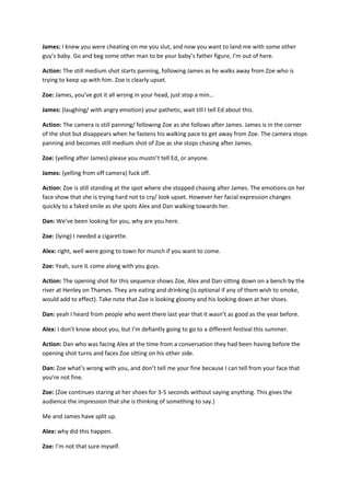 Shooting script for 5 minute story | DOCX