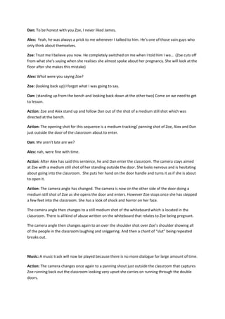 Shooting script for 5 minute story | DOCX