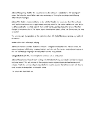 Shooting script for 5 minute story | DOCX