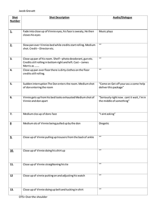 Shooting scripts | PDF
