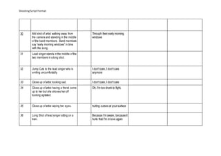 Shooting script template (completed) (1) | PPT