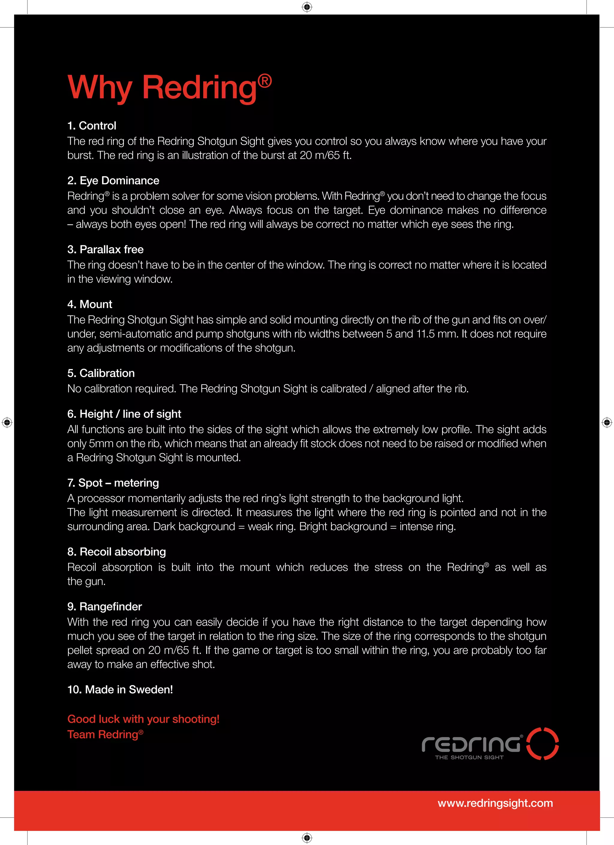 Shoot Instructions REDRING | Optics Trade | PDF | Arms & Ammunition ...