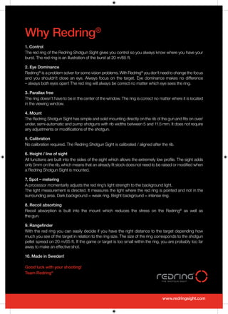 Shoot Instructions REDRING | Optics Trade | PDF | Arms & Ammunition ...